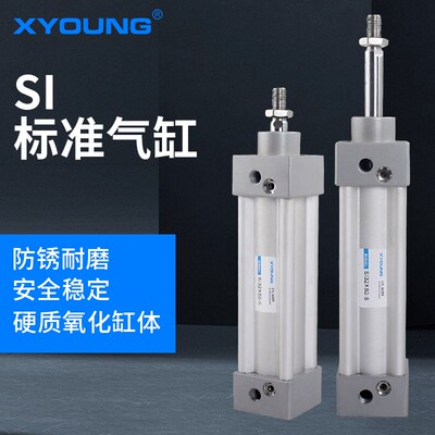 SI40X25气动SI40X75-S标准气缸SI40X100-S带磁标准气缸SI40X50-S