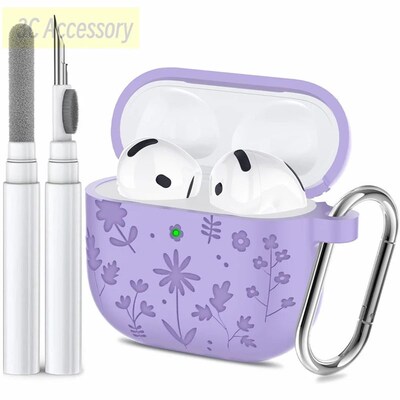 For AirPods 4th Generation Case with Cleaner KitKeychain Flo