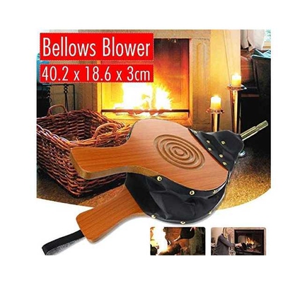 2023新品木质生火烤炉吹风机皮老虎BELLOWS壁炉配件鼓风机BBQ工具