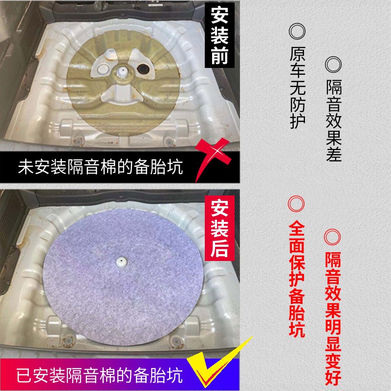 备胎隔音棉吸音棉汽车后备箱隔音垫尾箱备胎槽坑通用款降噪减震棉