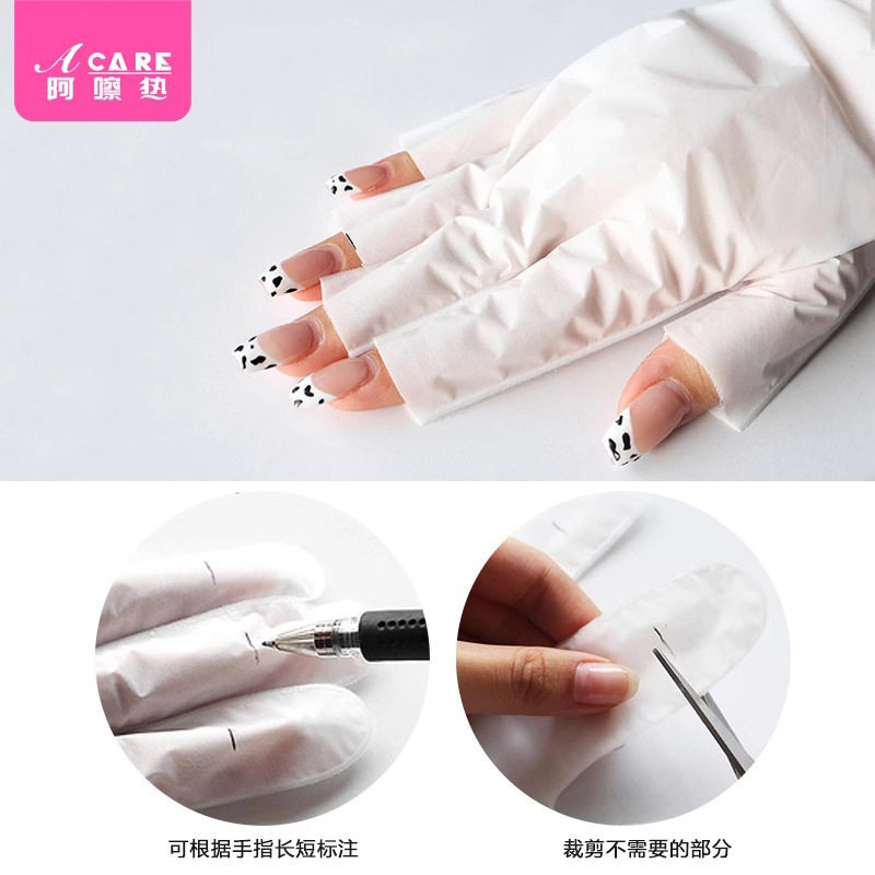 手套/美甲A1pn001-露指照灯工具手套光疗机灯护手套美甲工具女士