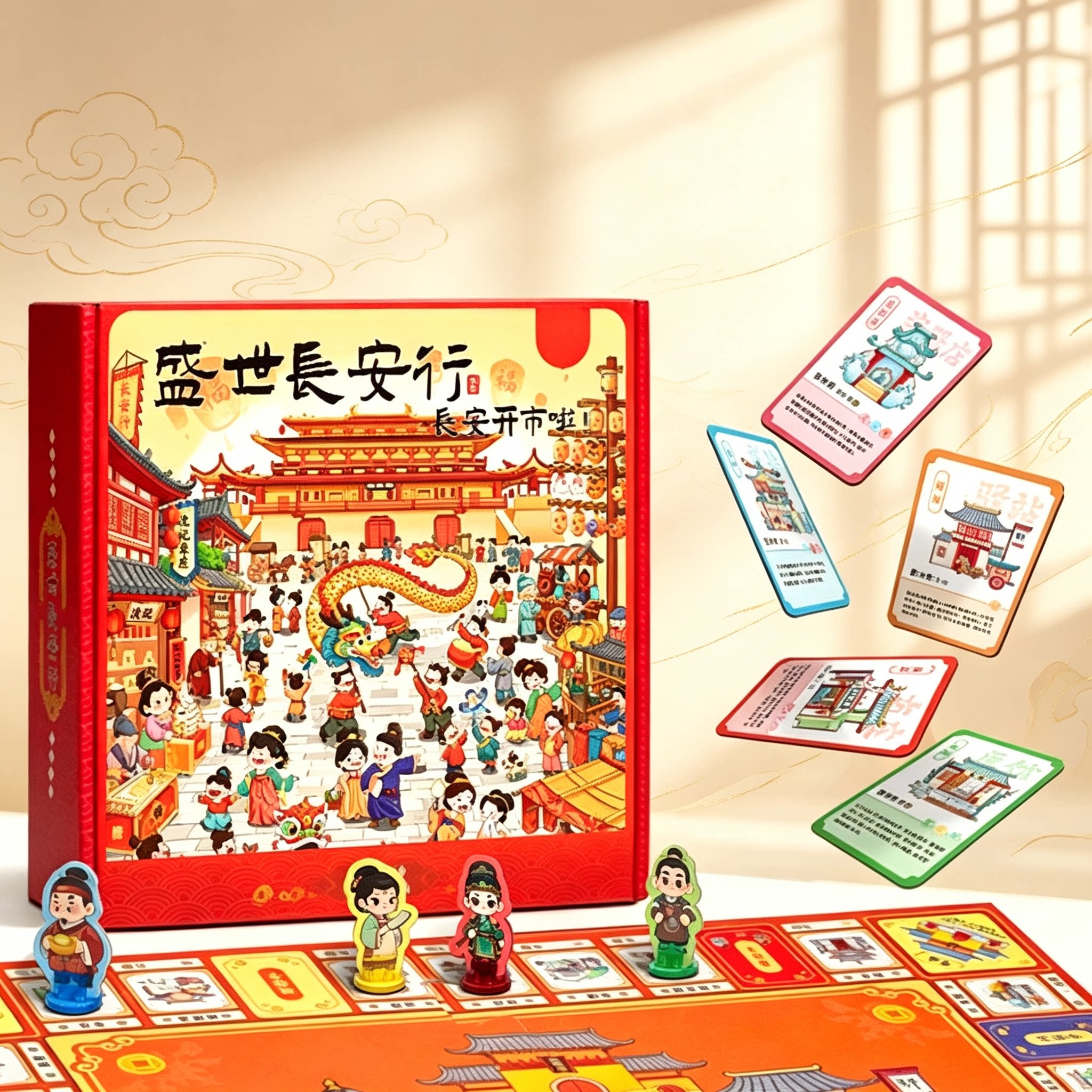 盛世长安行古风大富翁儿童财商桌游强手棋益智桌面棋盘游戏礼物
