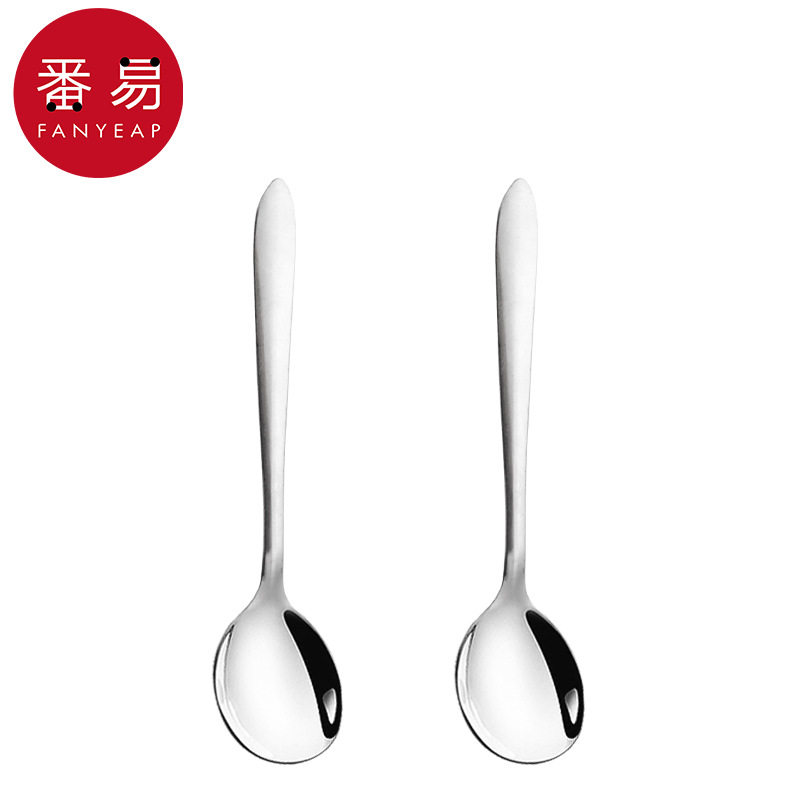 勺子/不锈钢A1zzn001-甜品勺吃饭公勺汤勺调羹家用长柄汤匙中西餐