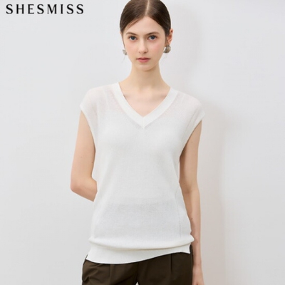 SHESMISS 舒适 豪华 V领 针织 背心 (原价：118000韩元)