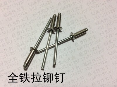 全铁拉铆钉 GB12618全铁开口型扁圆头抽芯铆钉3.2/44.8