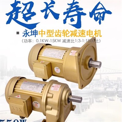 XYK台湾永坤电机550W电机配减速机一体 0.55KW NCH22 NCV28减速机
