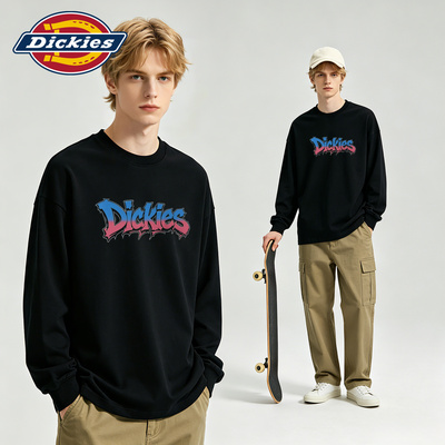 Dickies美式字母印花长袖T恤男秋