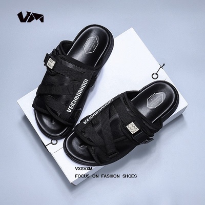 CHRISTO  VISVIM拖鞋男潮一字拖男士透气凉拖鞋子运动休闲沙滩鞋