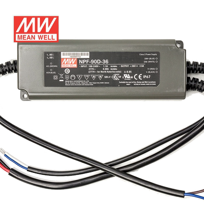 NPF-90D-24台湾明纬90W24V防水LED调光电源3.75A照明显示屏低能耗