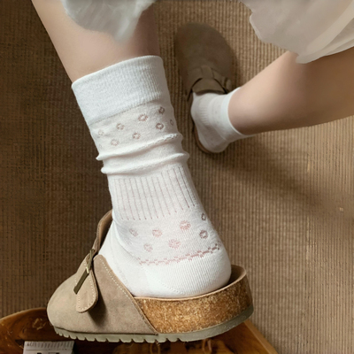 法式浪漫~镂空网眼好piu亮啊！又薄又软~袜子女春夏薄款无骨透气