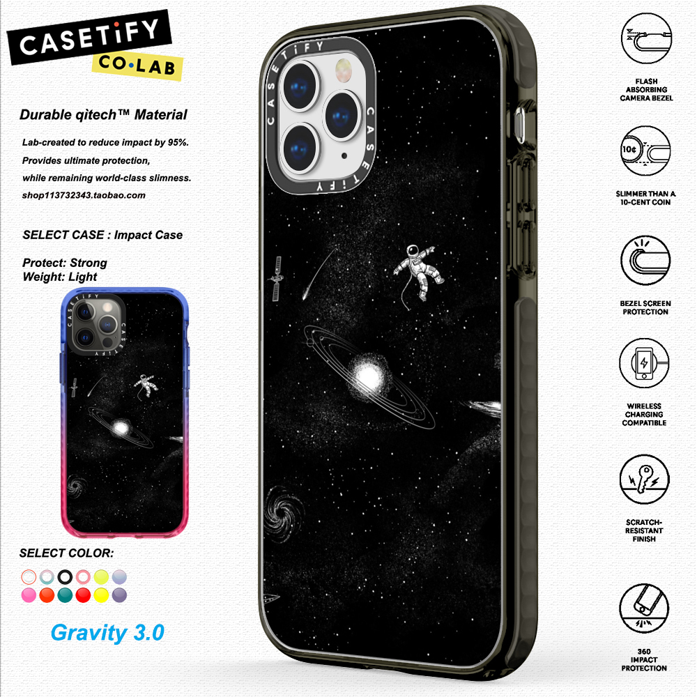 CASETiFY黑色软重力3.0适用于iphone14/13/12/ProMax防摔手机壳_虎窝淘