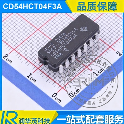 全新 CD54HCT04F3A CDIP-14 丝印 54HCT04F3A 六反相器IC 原装 TI