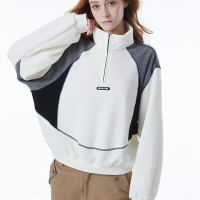 黑白灰基础色休闲粗纹薄款卫衣