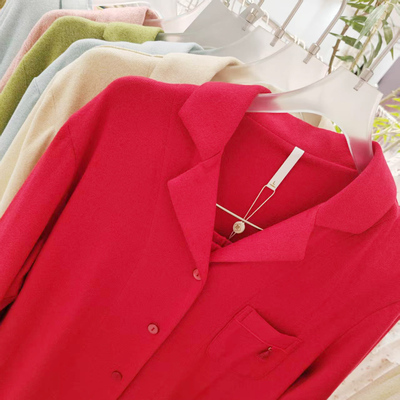 阅德24400针织磨毛女学生睡衣高级感长袖舒适柔软家居服高弹翻领