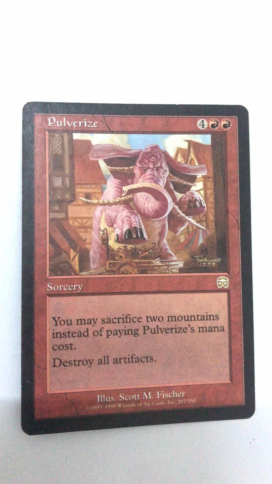 万智牌 捣碎 玛凯迪亚 金牌 红色 英 桌游卡牌 实拍 上海文波 MTG