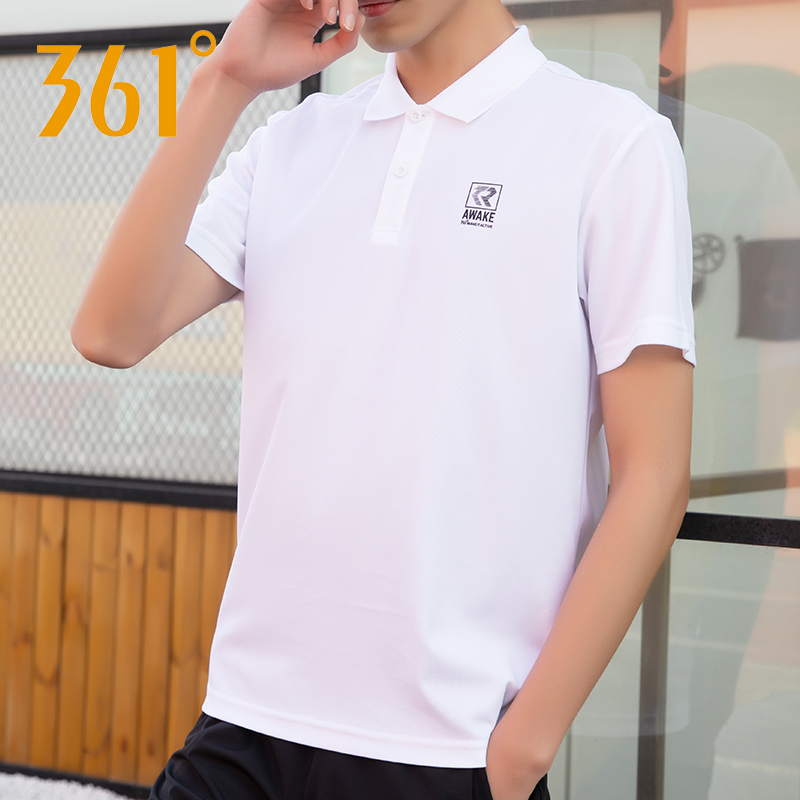 361男装短袖T恤2023夏季新款361度透气polo衫速干翻领短T运动服男_虎窝淘