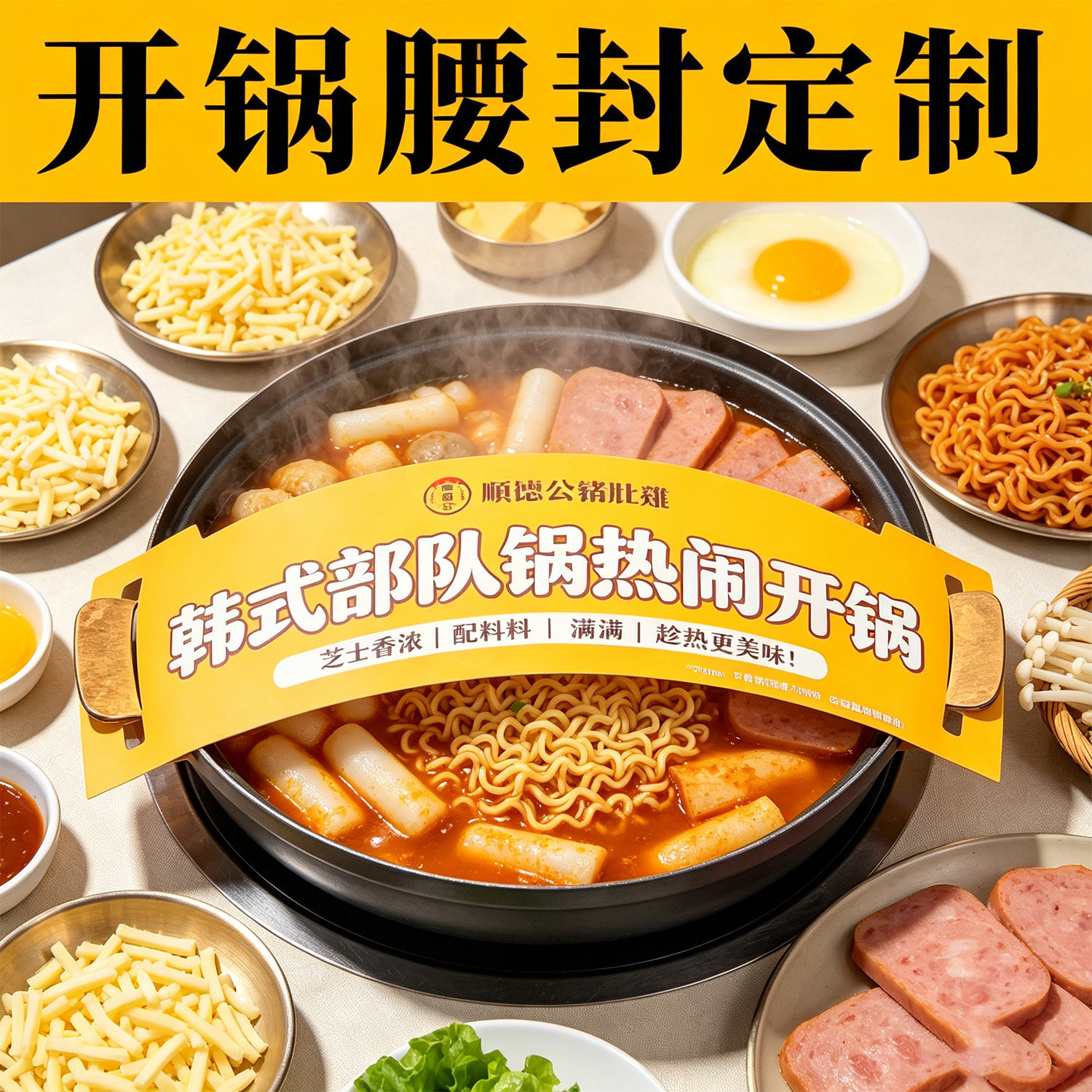 开锅腰封定制餐厅大盆菜揭盖仪式封条设计特色菜品腰封logo定做