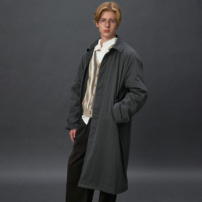 化学制品 书卷气夹棉风衣 J10_GRY_QUILTEDCOAT