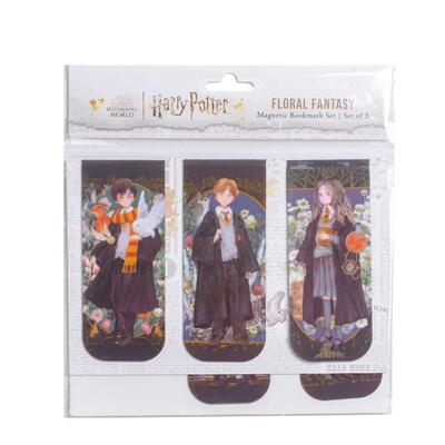 【预售】哈利波特奇幻花朵磁性书签套装一套 5 个HARRY POTTER FLORAL FANTASY MAGNETIC BOOKMARK SET 英文影视书签Insight Edit