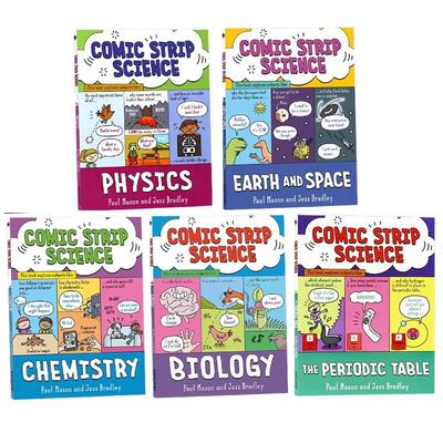 【现货】漫画科学科普5册套装物理生物化学元素周期表地球与太空Comic Strip Science 5 pack英文儿童漫画Paul Mason平装Wayland进