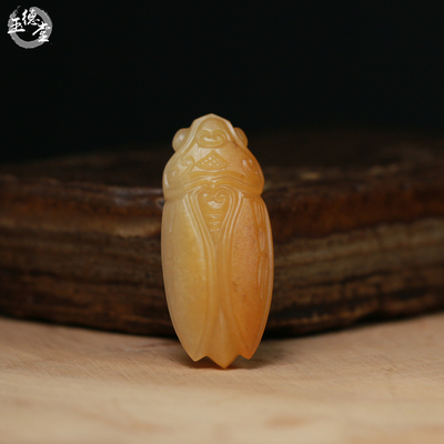 玉德堂天然玉石新疆和田玉白玉籽料苏工玉蝉一鸣惊人挂件吊坠