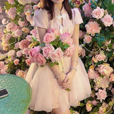 中式国风改良旗袍网纱绝美蓬蓬裙