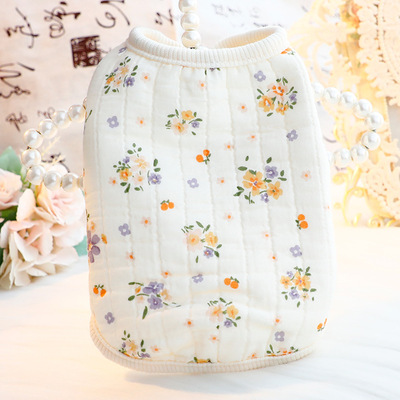狗狗衣服春秋装猫咪公主双层纱布棉柔背心可爱小型犬泰迪宠物6254