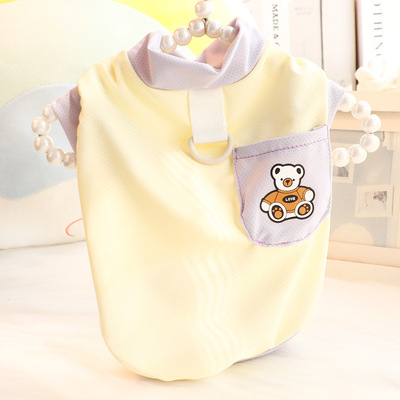 狗狗衣服春夏装薄款猫咪口袋小熊T恤网眼牵引小型犬泰迪宠物6754