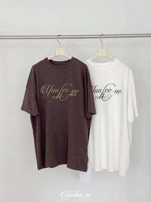 2026春季新品设计师品牌yuuhee字母短袖T恤女