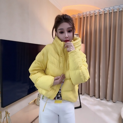 超火设计感彩色棉衣棉服女时尚韩