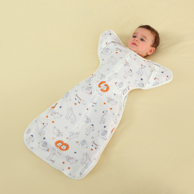夏季竹棉婴儿投降式防惊跳睡袋