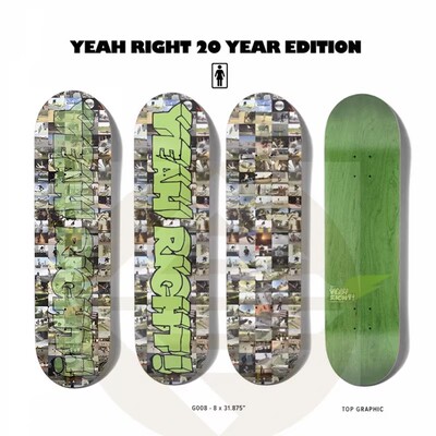 进口Girl 板面 YEAH RIGH 20周年纪念款3D变色青少年双翘专业滑板