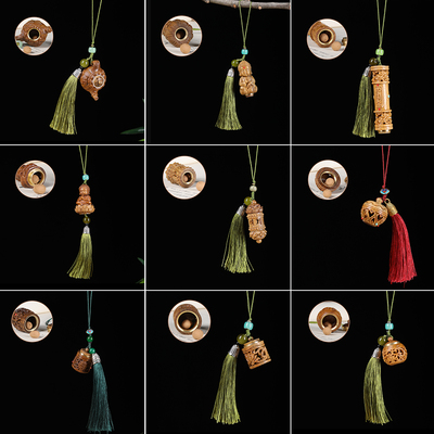 莲花葫芦绿檀木礼品钥匙扣