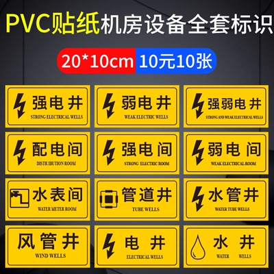 pvc强电井弱电间配电间警示牌