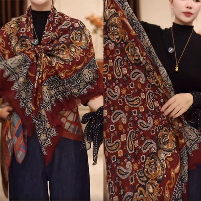 棉质女135*135大方巾围巾披肩