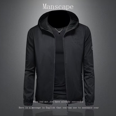 高级感春秋男士连帽潮牌刺绣夹克