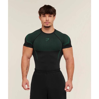 Gymshark Onyx鲨鱼健身运动短袖t恤男装2025新款透气速干训练上衣