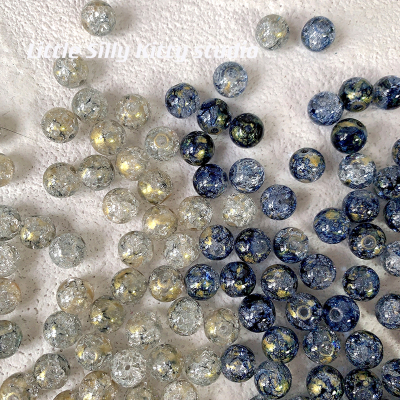 玻璃染金水墨画散珠diy串珠