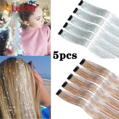 Shiny Sparkle Hair Extension Clip In Hair Tinsel Glitter Fai