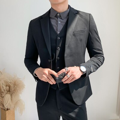 新款HXS高g级感休闲商务西服单上衣韩版修身新郎结婚礼服潮英伦小