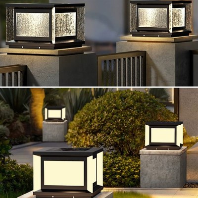 太阳能户外防水柱头灯庭院柱子灯别墅大门门柱灯室外院子围墙灯具