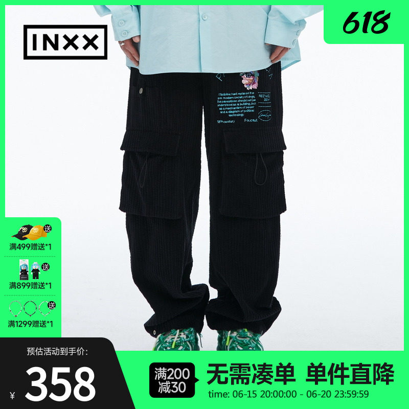 【INXX】RECYANCLE潮牌21秋新品宽松灯芯绒休闲裤情侣RKB3230700_虎窝淘