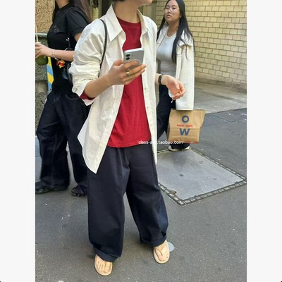 class韩国直邮030419 self service 韩代2026款  棉1oo宽松衬衫