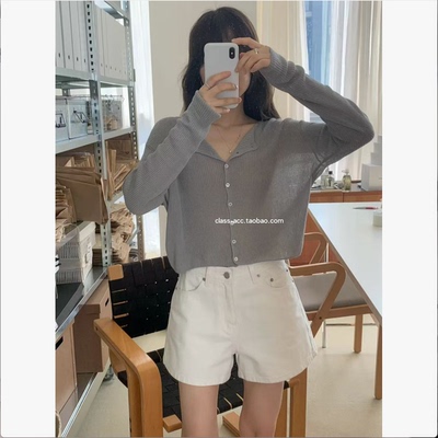 class韩国直邮062414 OUNCE 韩代2026款  竖坑条防晒小开衫