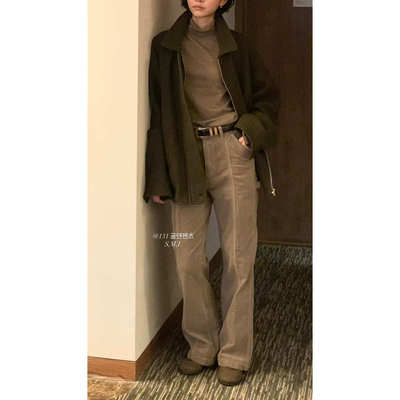 class韩国直邮111906OVER RICH韩代2025款灯芯绒带弹力加绒裤