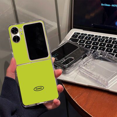 适用于OPPOFindN3Flip时尚创意OPPOFindN2Flip简约透明折叠保护套