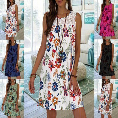 Women summer sleeveless lace dress ladies plus size skirt