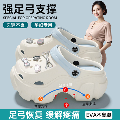 孕妇防滑洞洞鞋女款足弓支撑凉拖
