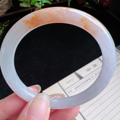 圆条52圈口缅甸天然A货老坑种玉镯平洲翡翠手镯精选编号046D0405E