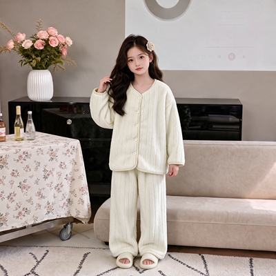 秋冬珊瑚绒保暖家居服套装女